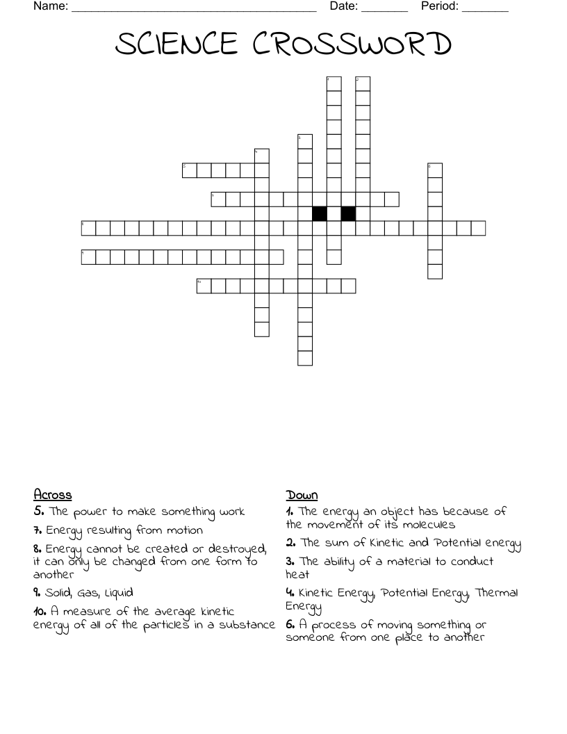 SCIENCE CROSSWORD - WordMint