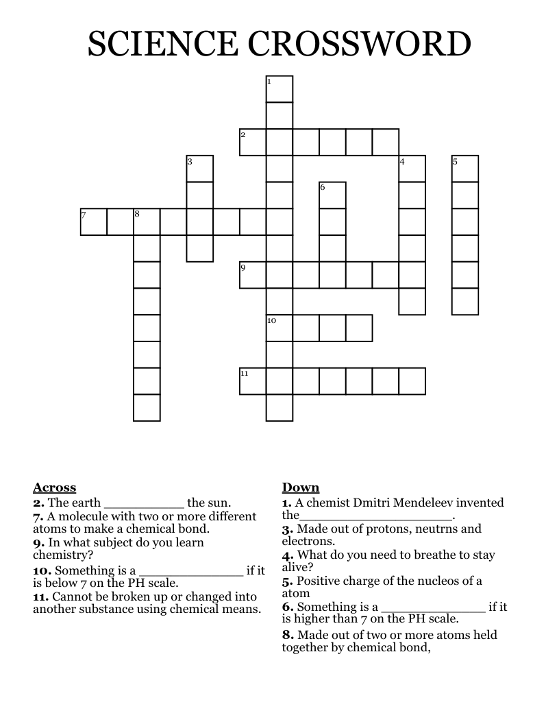 SCIENCE CROSSWORD - WordMint