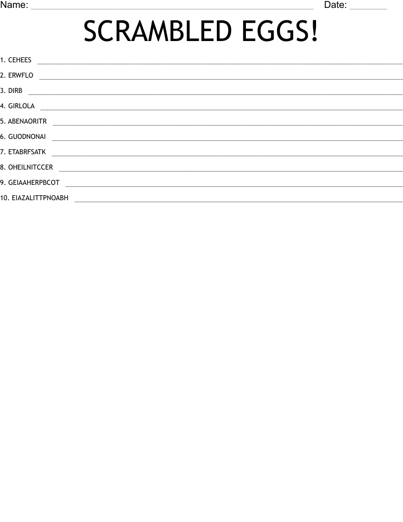 SCRAMBLED EGGS! - WordMint