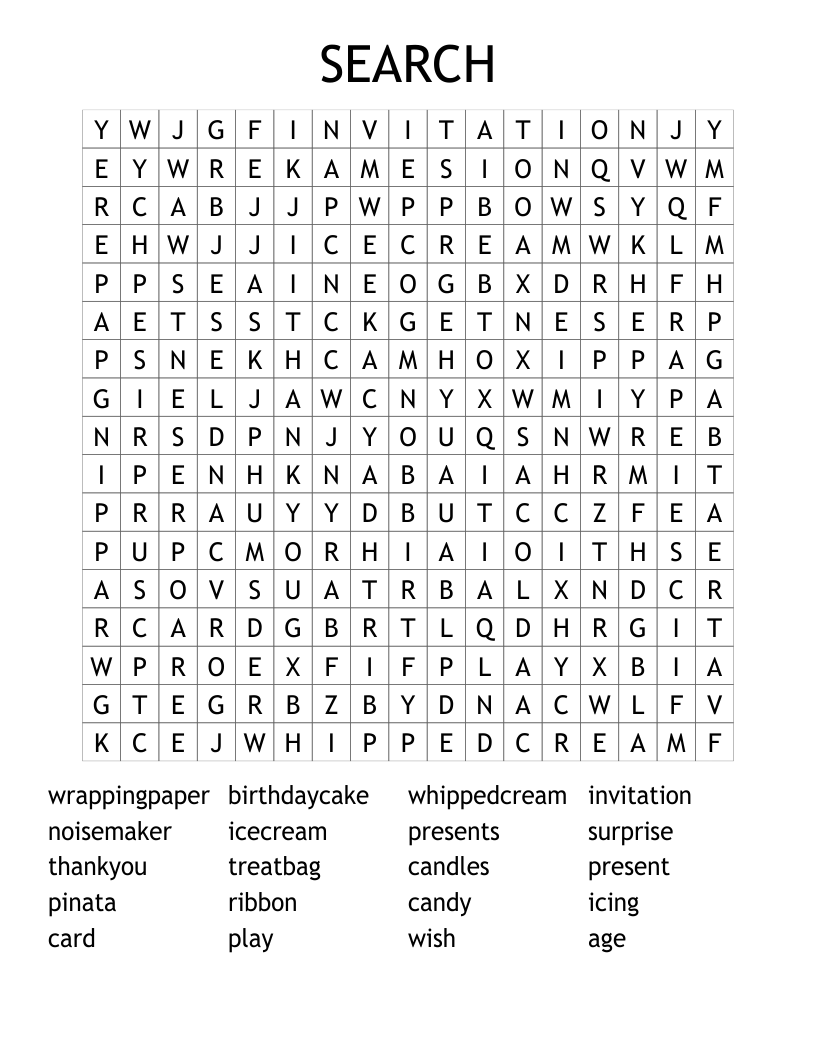 SEARCH Word Search WordMint