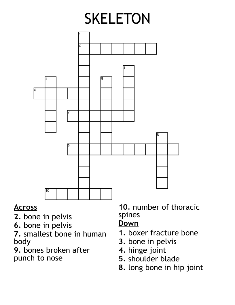 SKELETON Crossword - WordMint