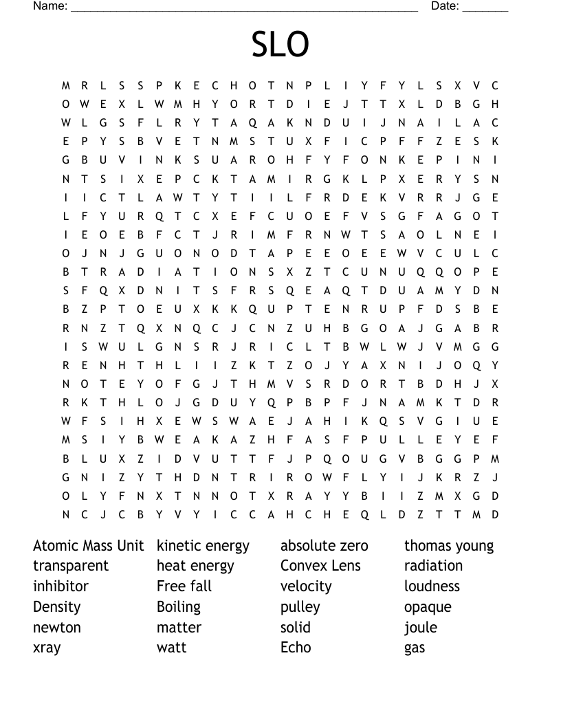 SLO Word Search - WordMint