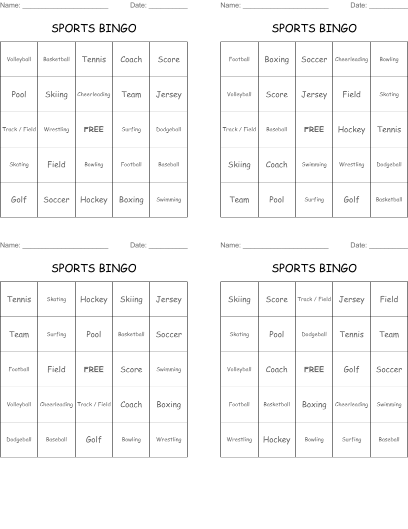 Sports Word Search WordMint