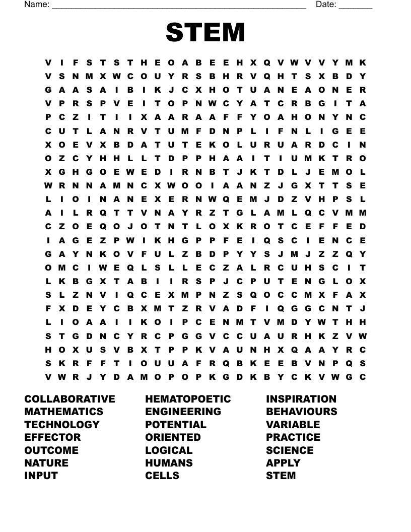 STEM Word Search - WordMint