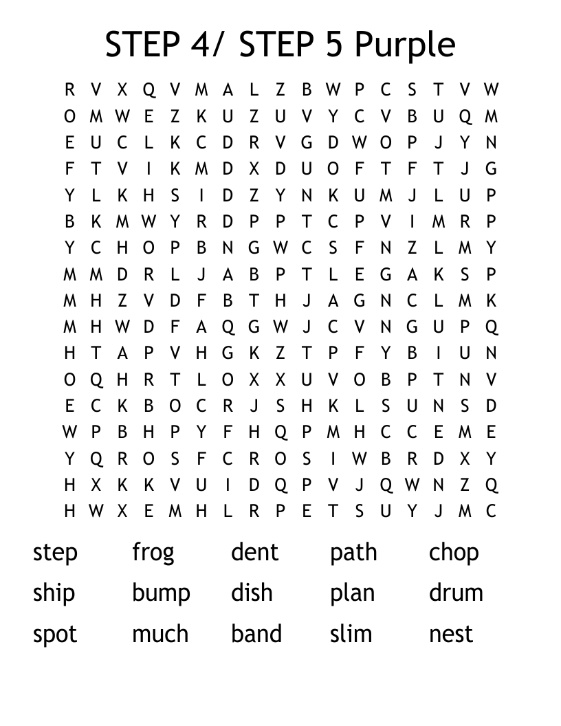 STEP 4/ STEP 5 Purple Word Search - WordMint
