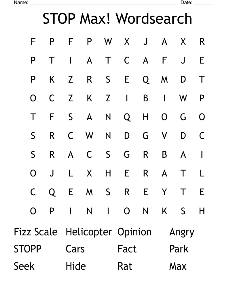 STOP Max! Wordsearch - WordMint