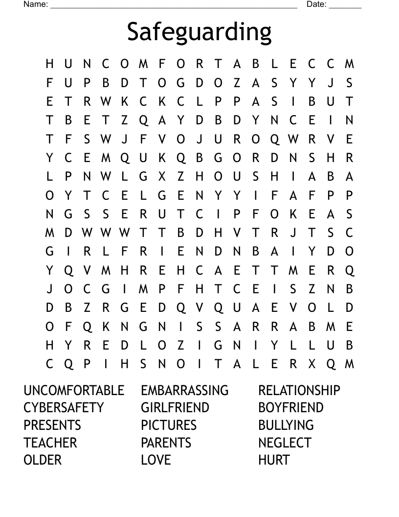 Safeguarding Word Search - WordMint