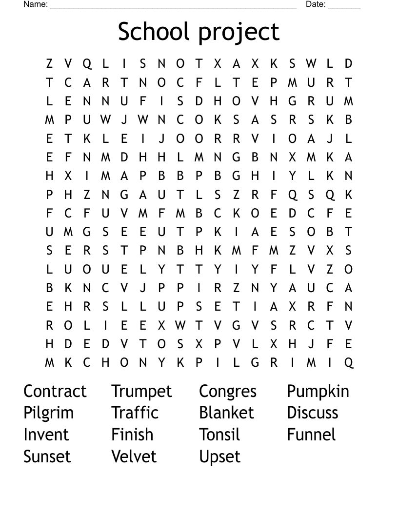 School project Word Search - WordMint
