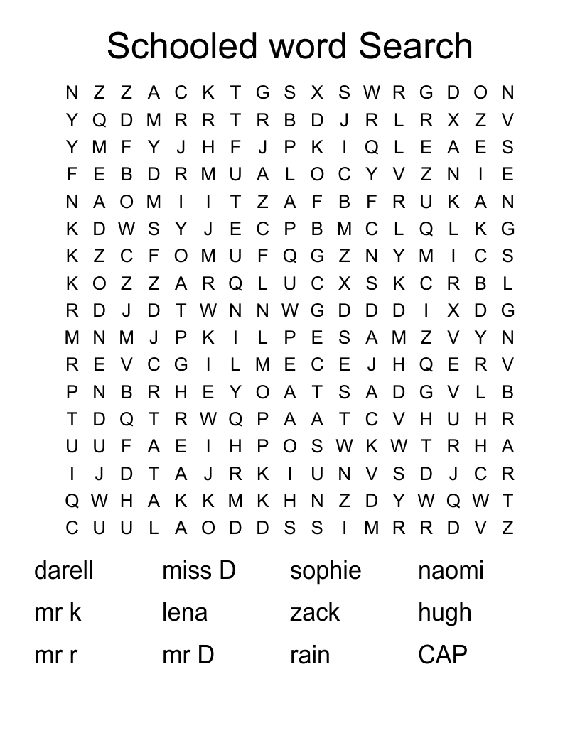Schooled word Search - WordMint