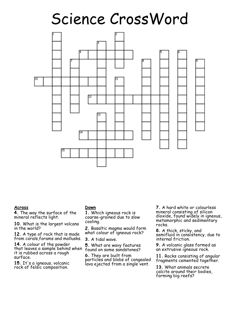Science CrossWord - WordMint