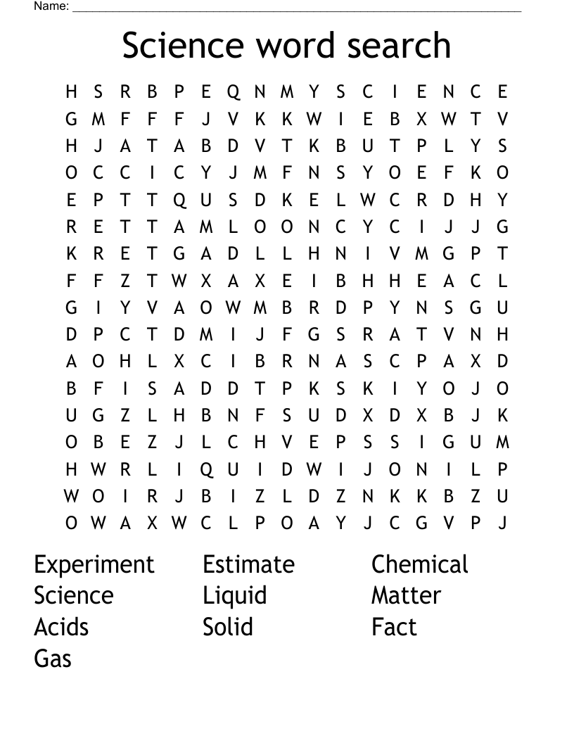 Science word search - WordMint
