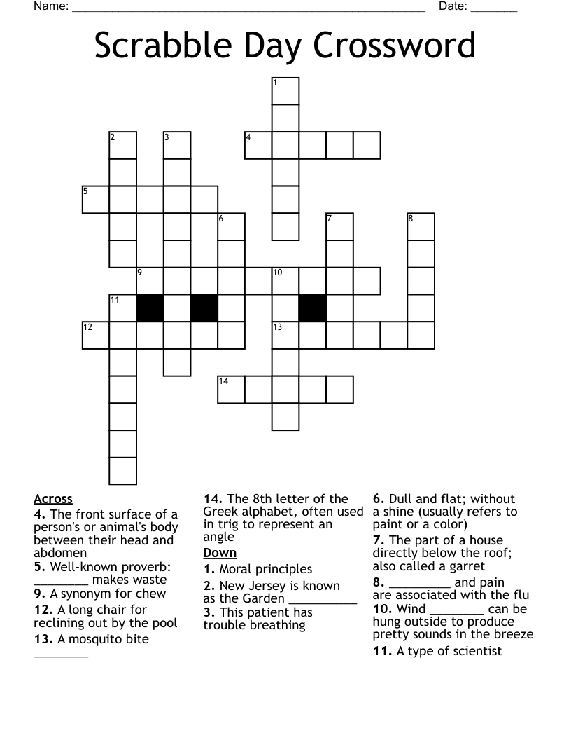 Scrabble Day Crossword - WordMint