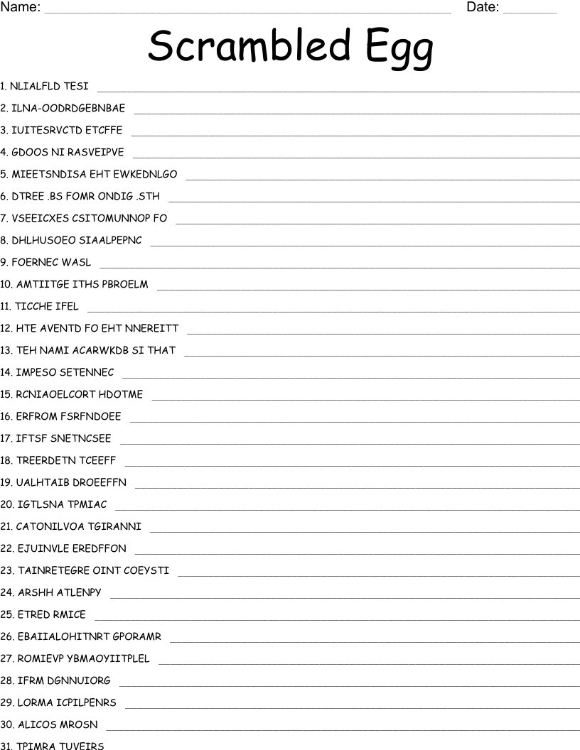 Scrambled Egg - WordMint