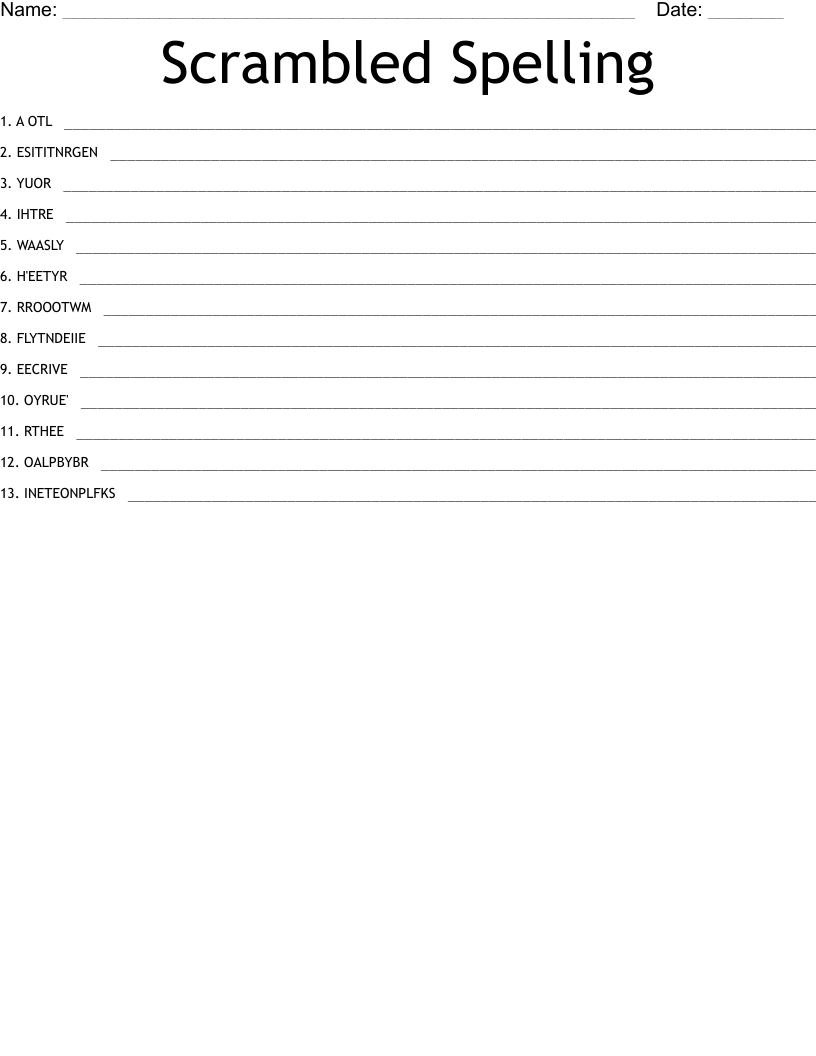 Scrambled Spelling - WordMint