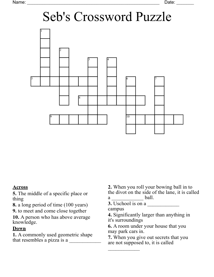 Seb's Crossword Puzzle - WordMint