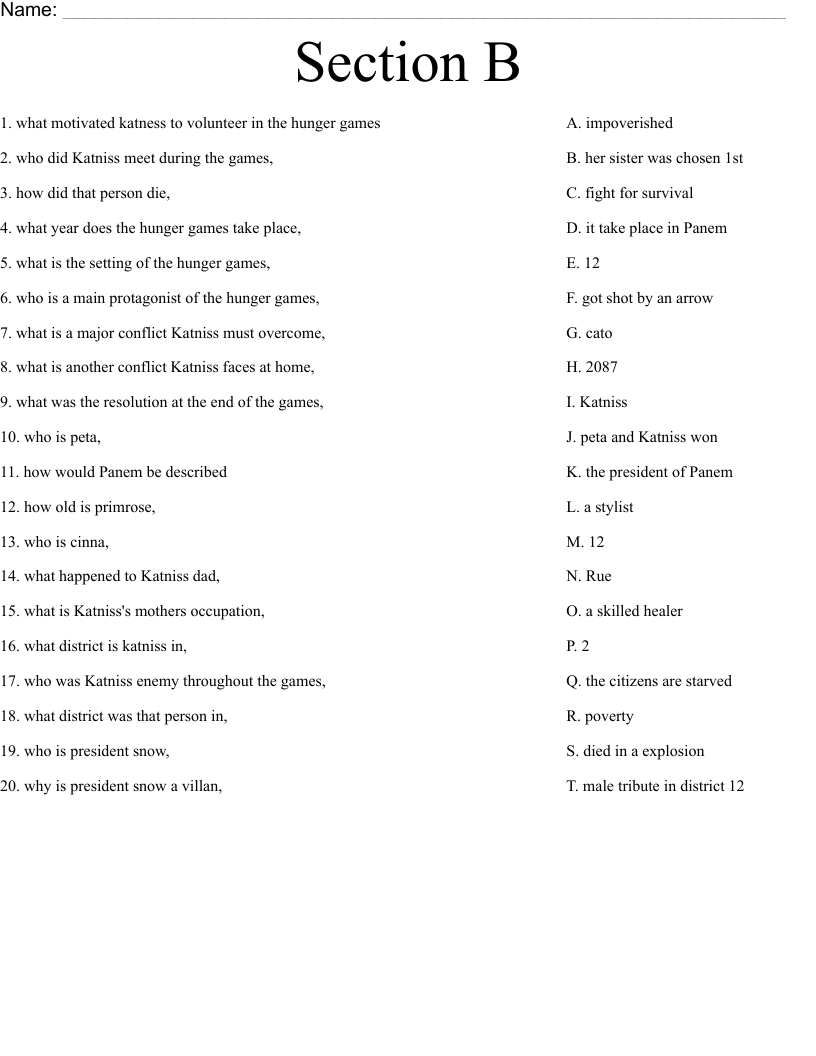 Section B Worksheet - WordMint