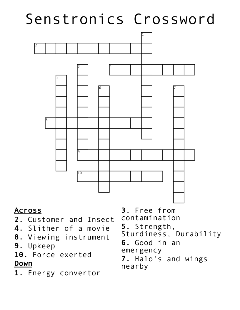 Senstronics Crossword - WordMint