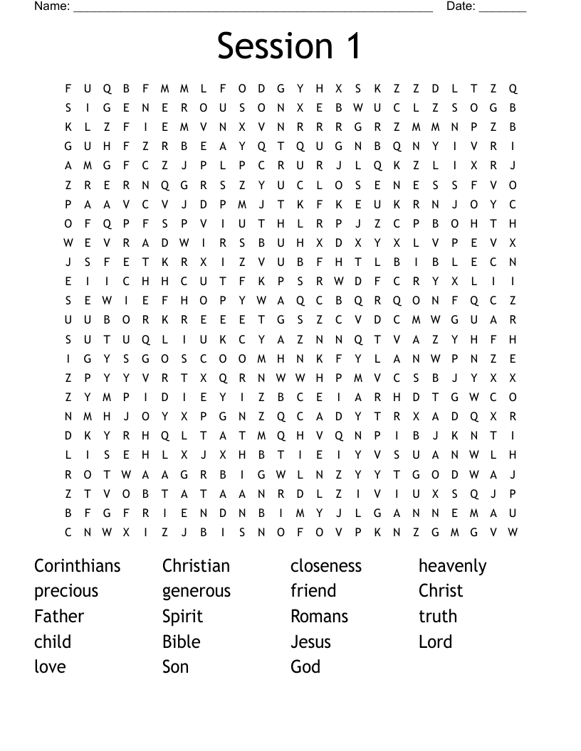 Session 1 Word Search - WordMint