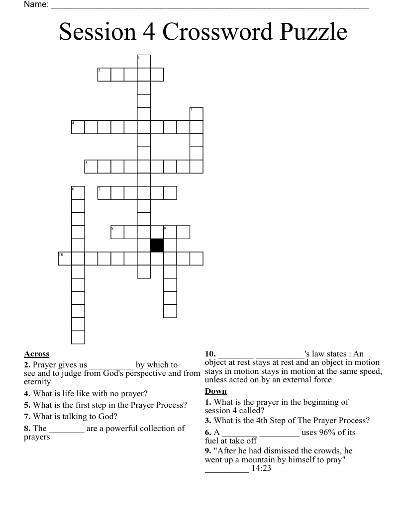 Session 4 Crossword Puzzle - WordMint