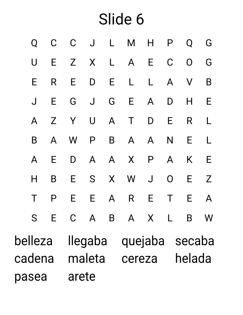 Slide 6 Word Search - WordMint