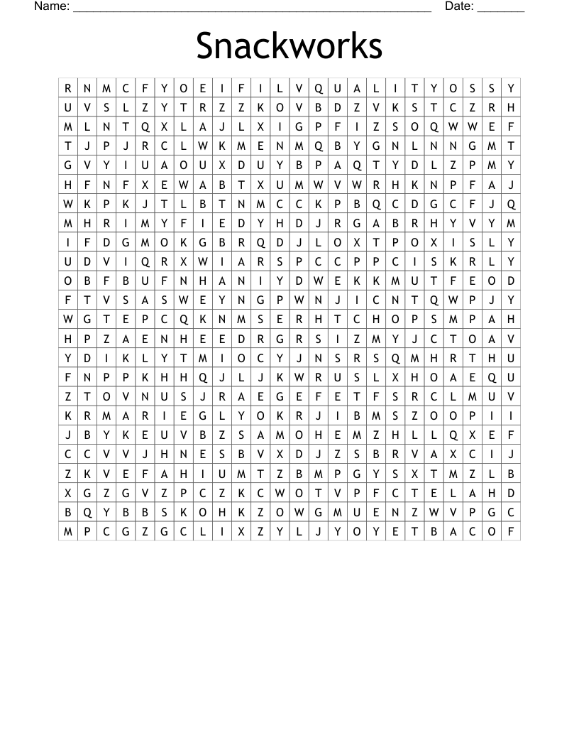 Snackworks Word Search - WordMint