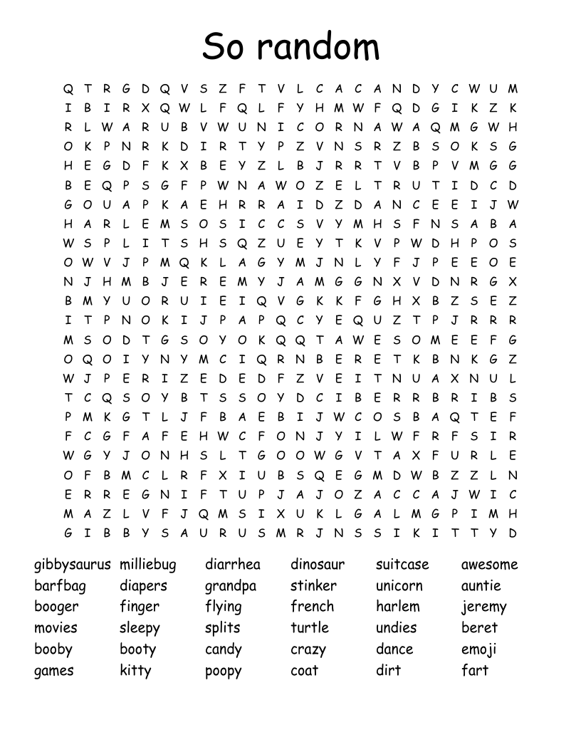 So random Word Search - WordMint