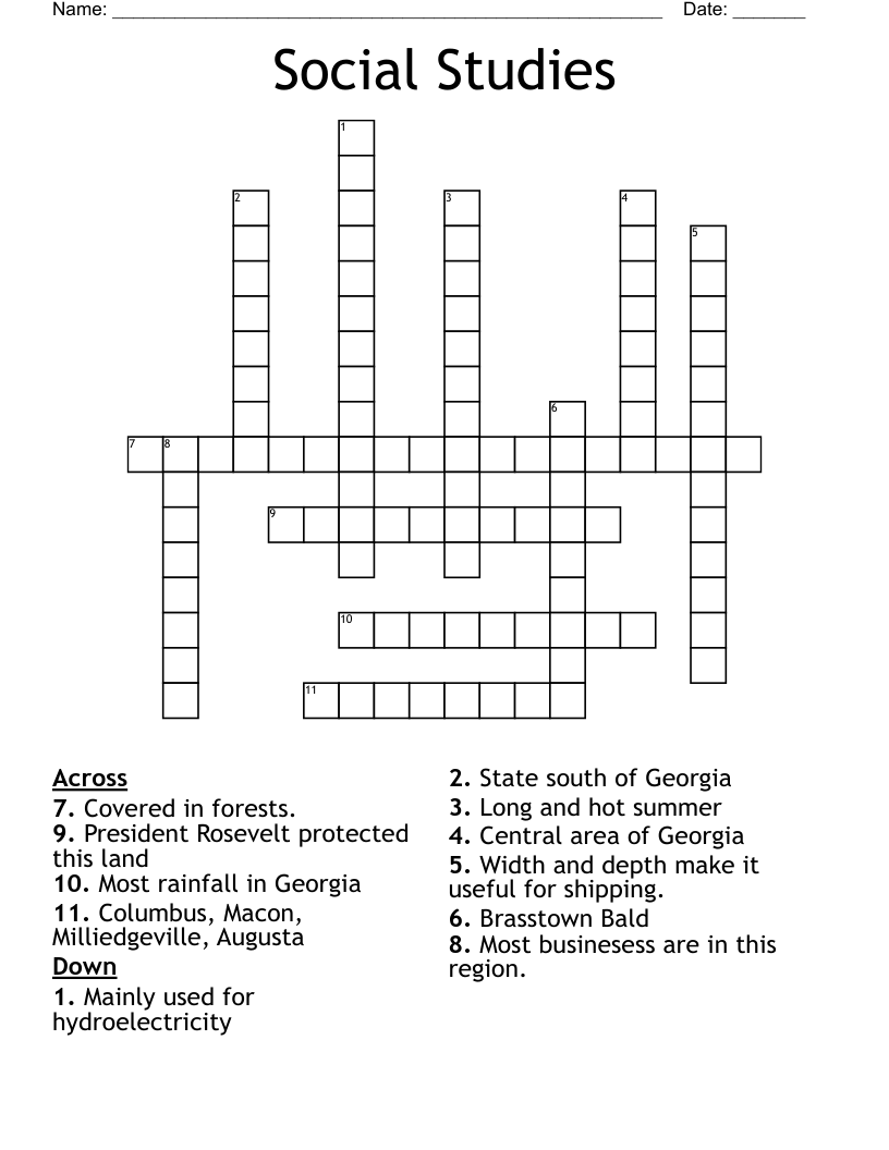 Social Studies Crossword - WordMint