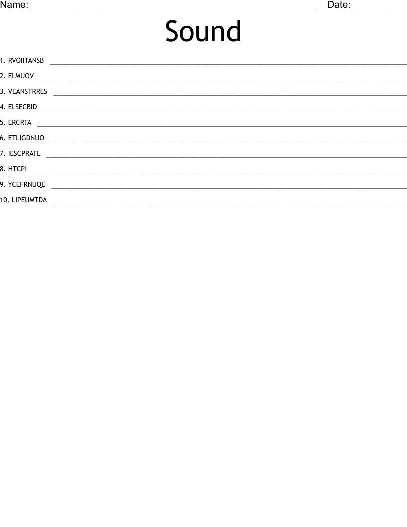 Sound Word Scramble - WordMint
