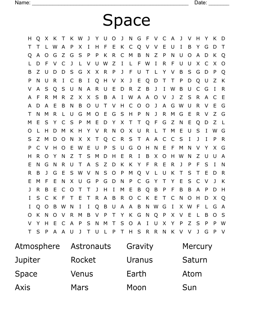 Space Word Search - WordMint