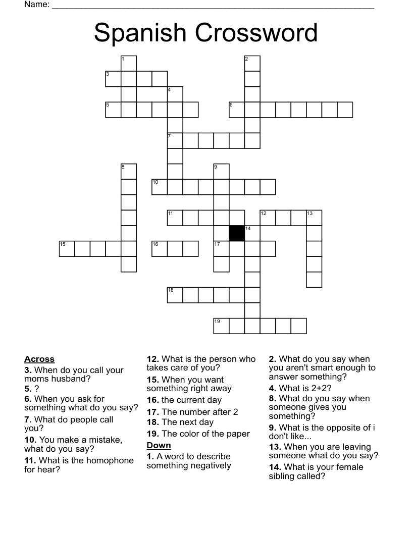 Spanish Crossword WordMint spanish-crossword-wordmint