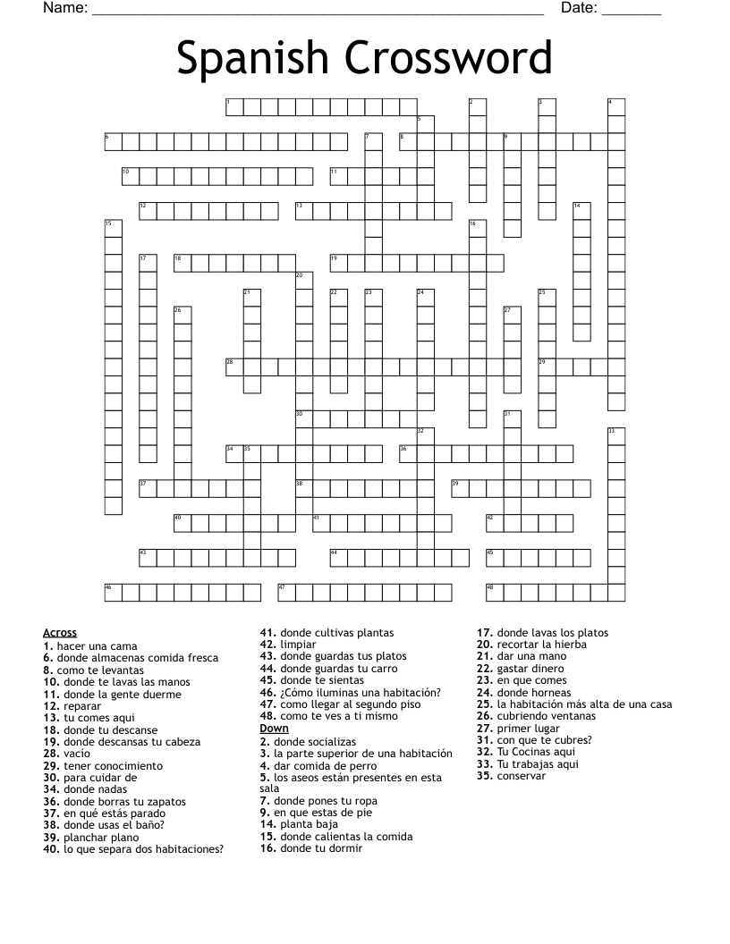 Spanish For Wolves Nyt Crossword Spanish For Wolves Nyt Crossword