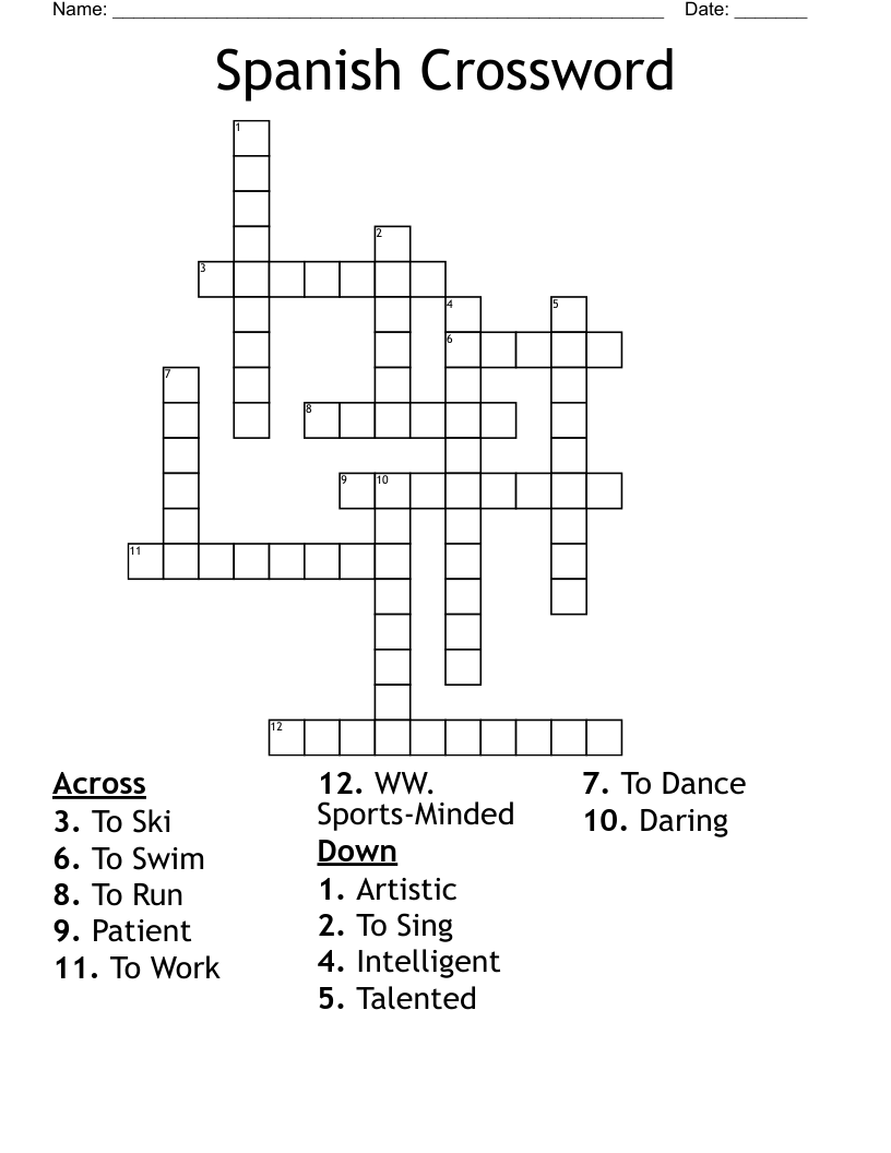 Spanish Crossword - WordMint
