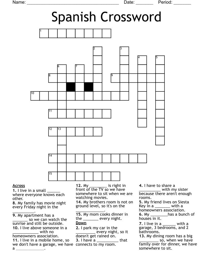 Spanish Crossword - WordMint
