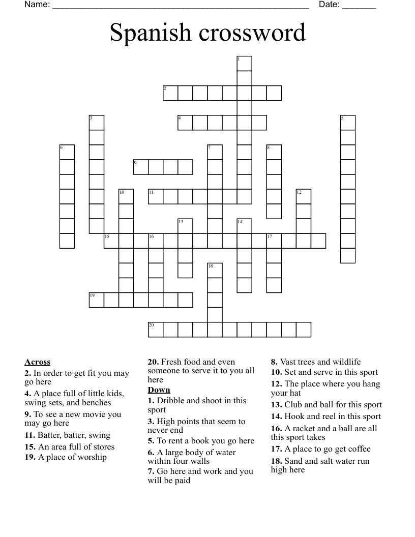 Spanish crossword - WordMint