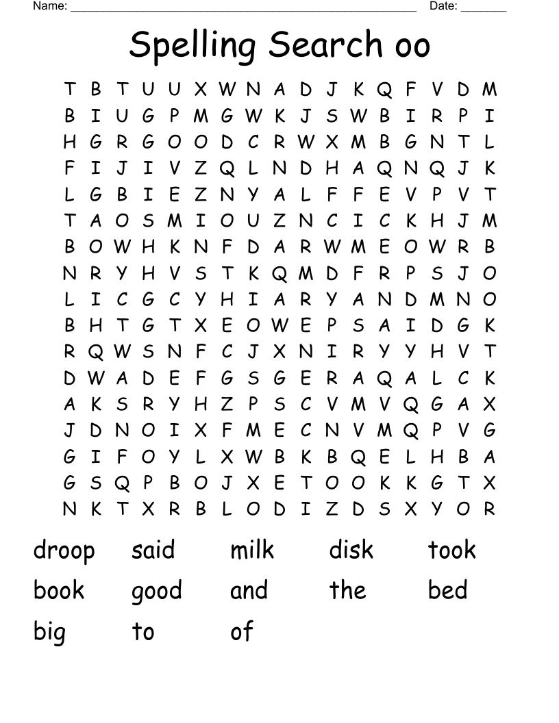 Spelling Search oo Word Search - WordMint