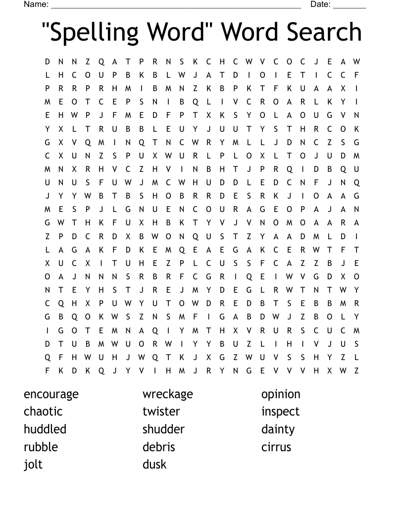 "Spelling Word" Word Search - WordMint