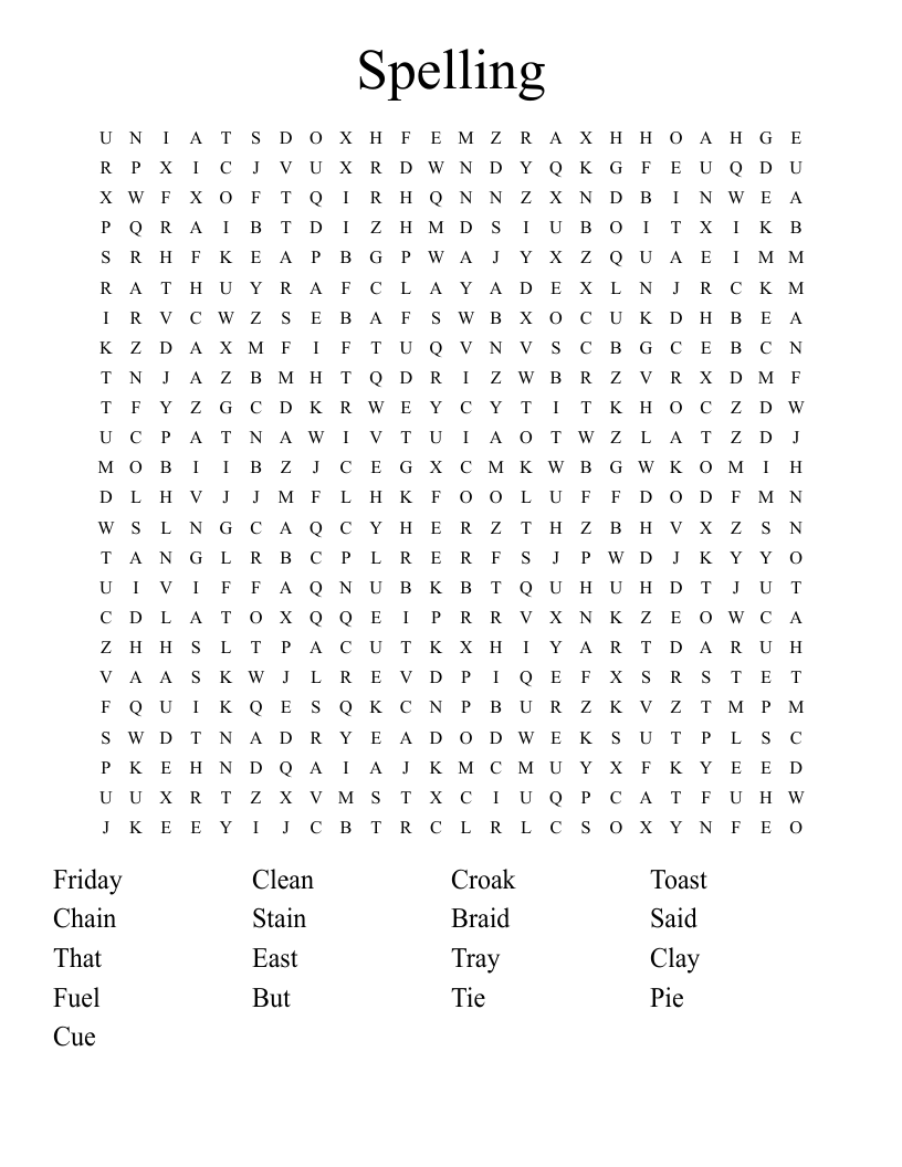 Spelling Word Search - WordMint