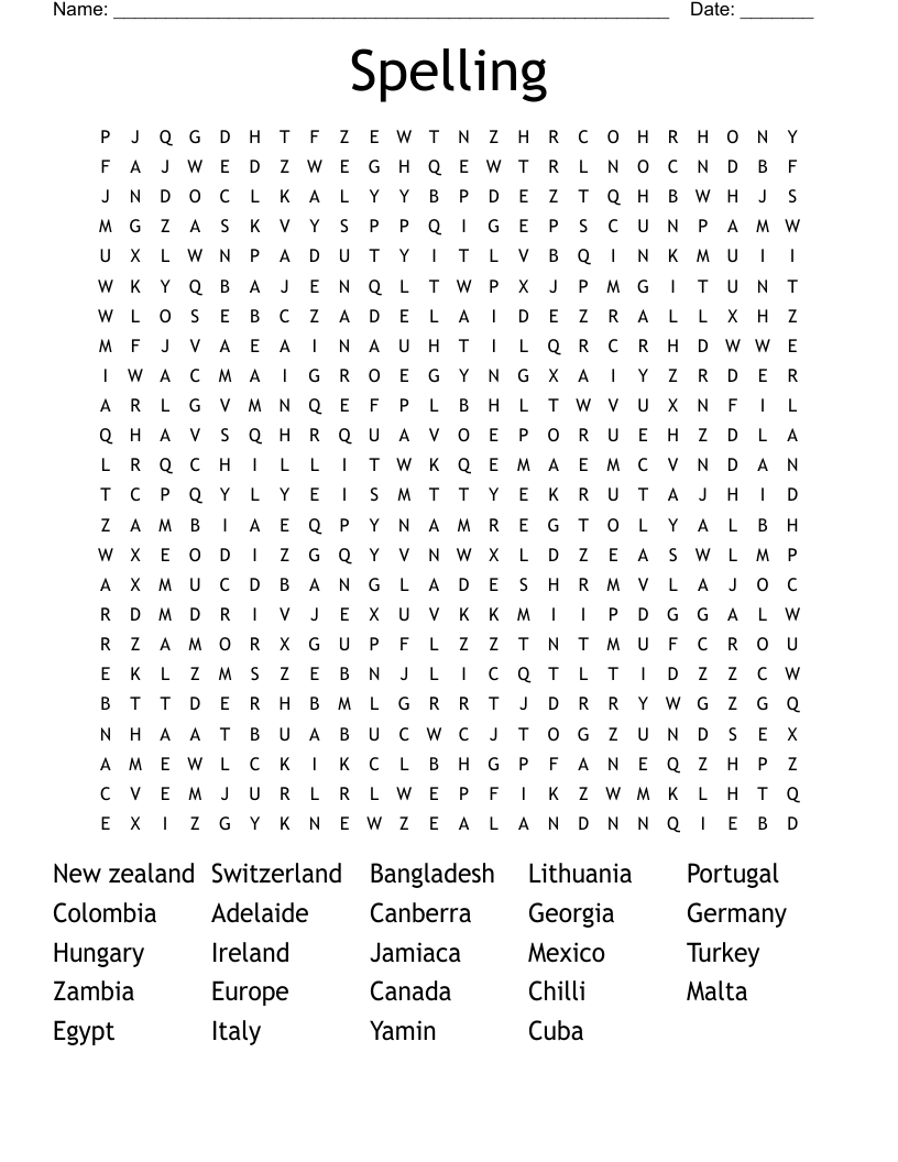 Spelling Word Search - WordMint