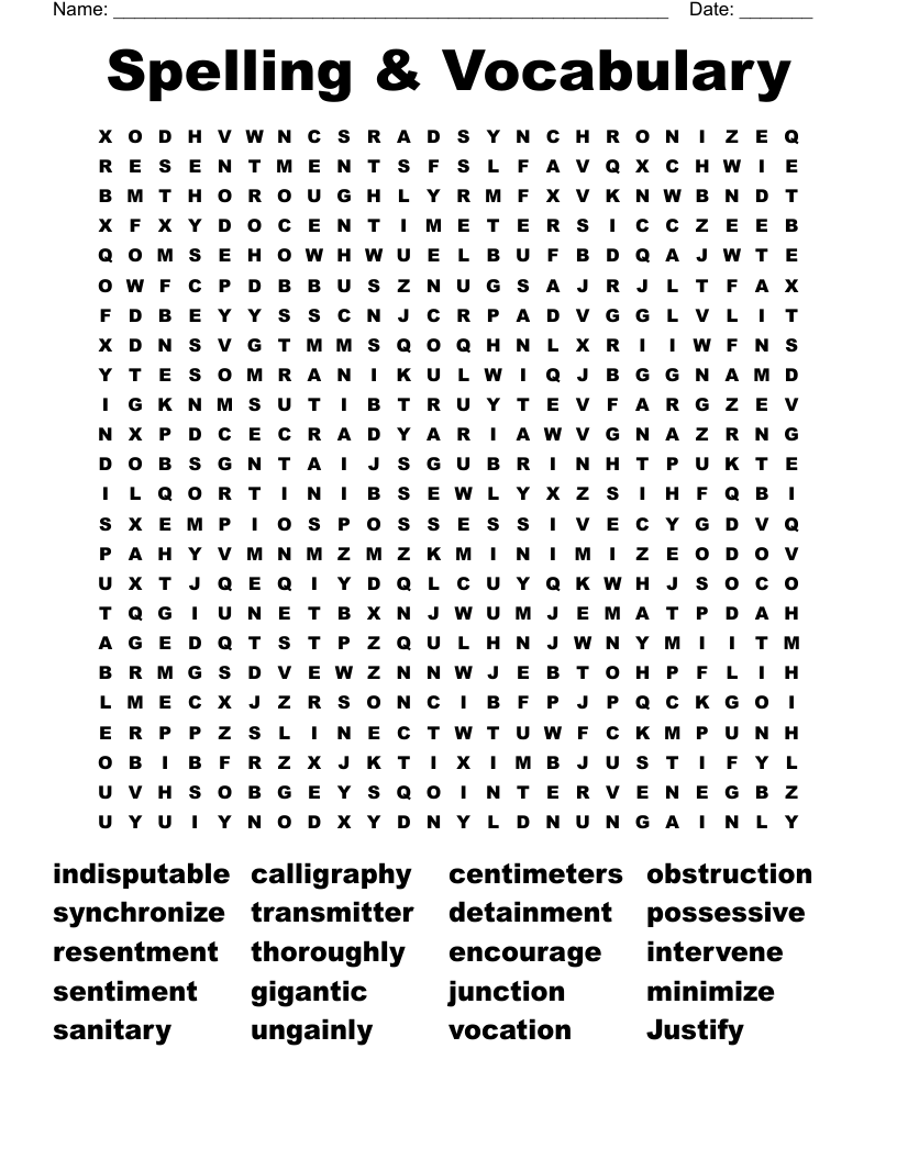 Spelling & Vocabulary Word Search - WordMint