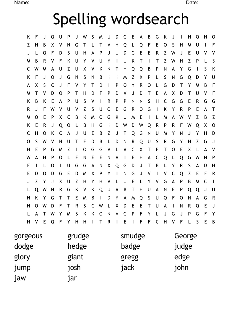 Spelling wordsearch - WordMint