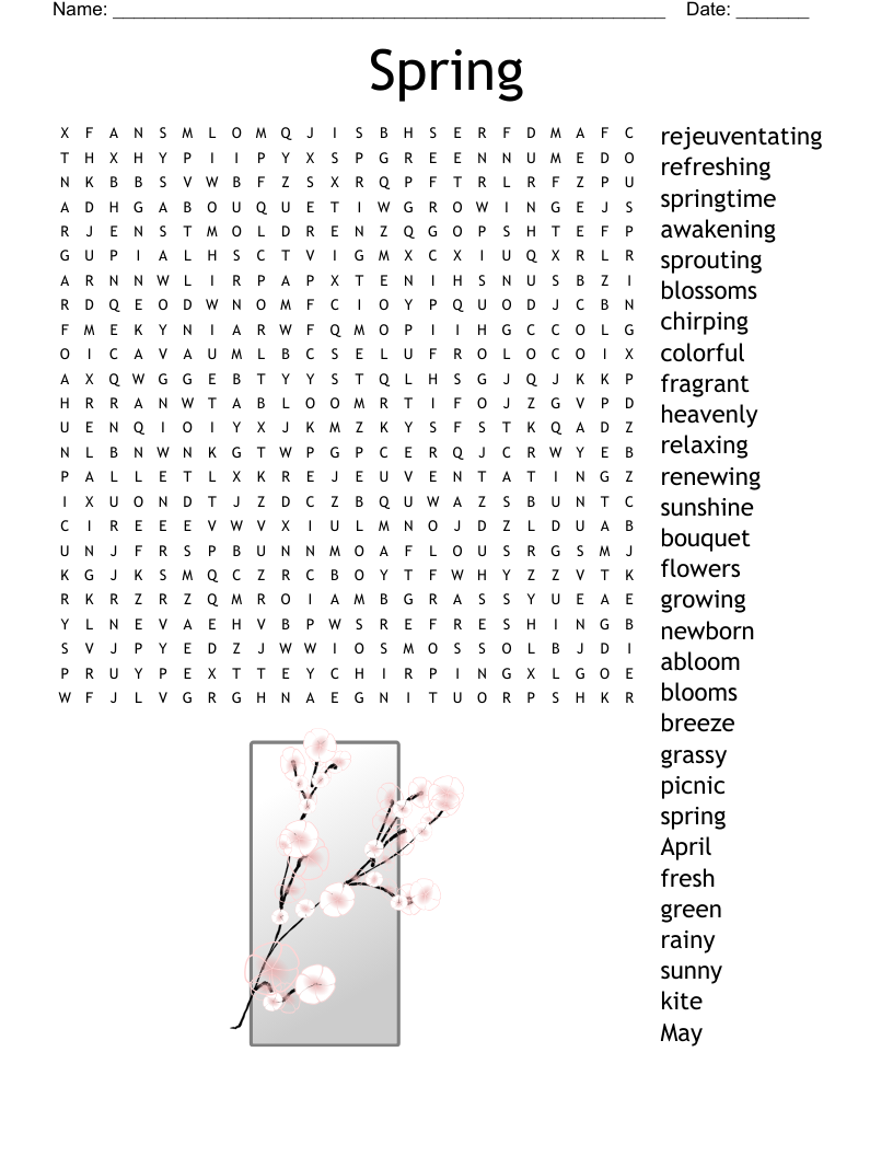 Spring Word Search Answer Key Pic fisticuffs