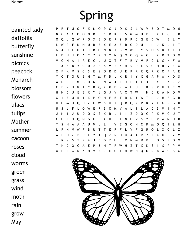 Spring Word Search Answer Key Pic fisticuffs