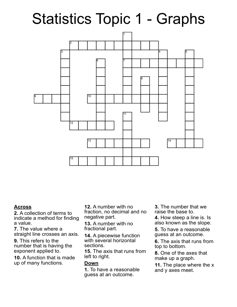 Statistics Topic 1 - Graphs Crossword - WordMint