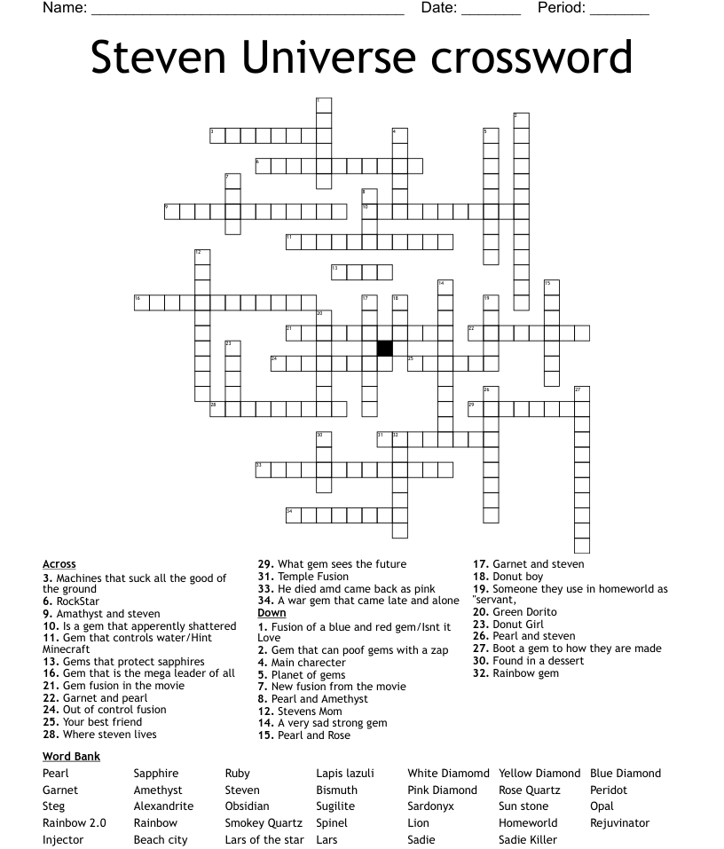 Steven Universe Word Search - WordMint