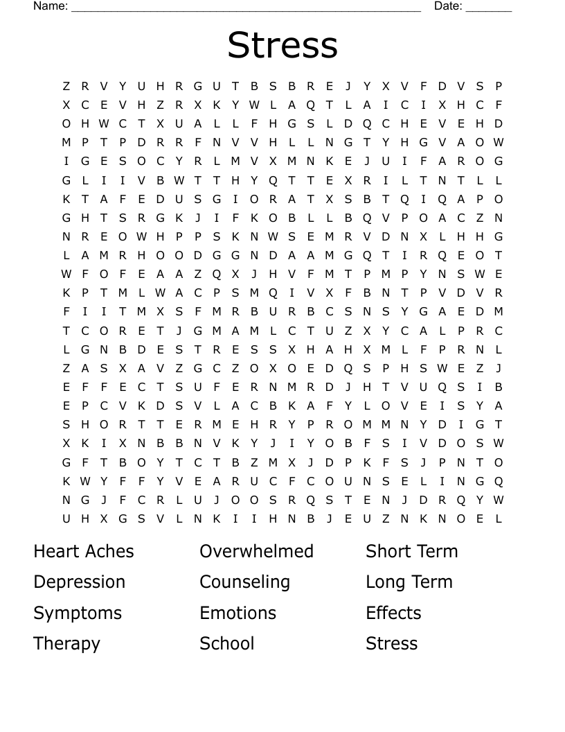 Stress Word Search - WordMint
