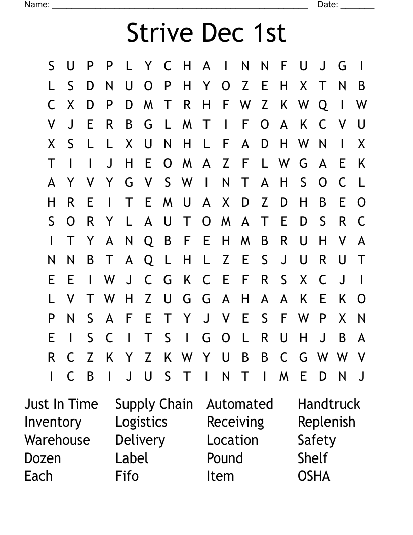 Strive Dec 1st Word Search - WordMint