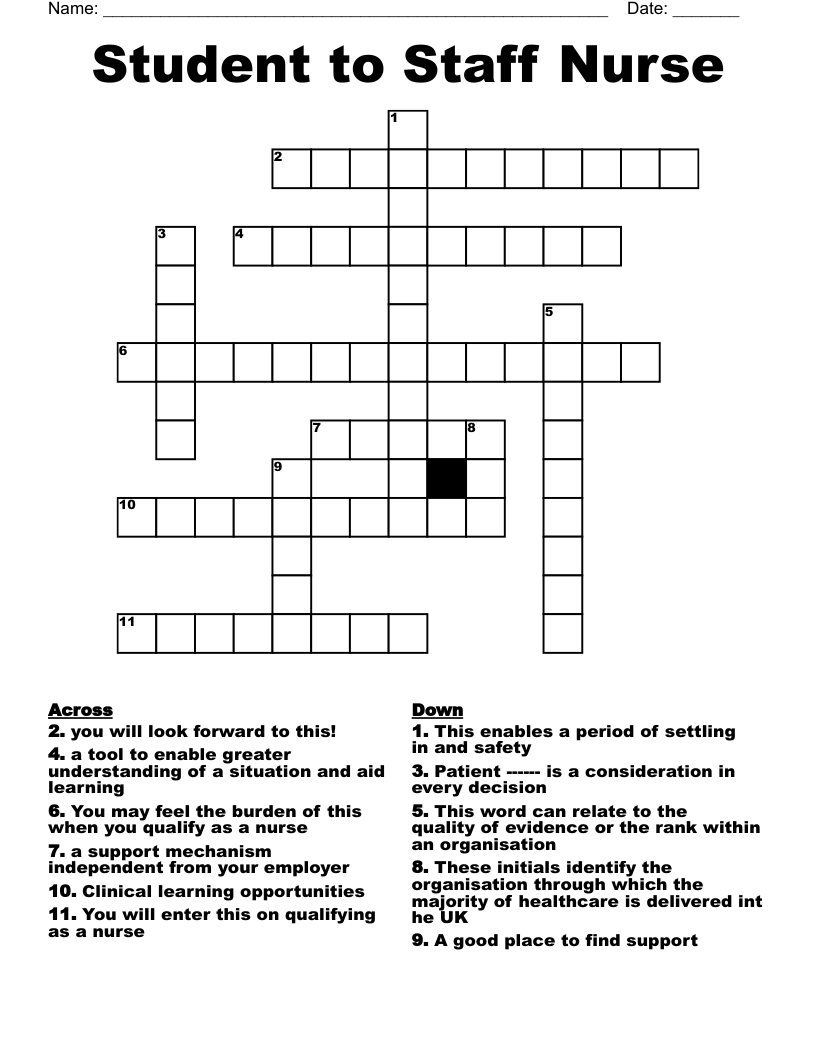 Student To Staff Nurse Crossword WordMint student-to-staff-nurse-crossword-wordmint