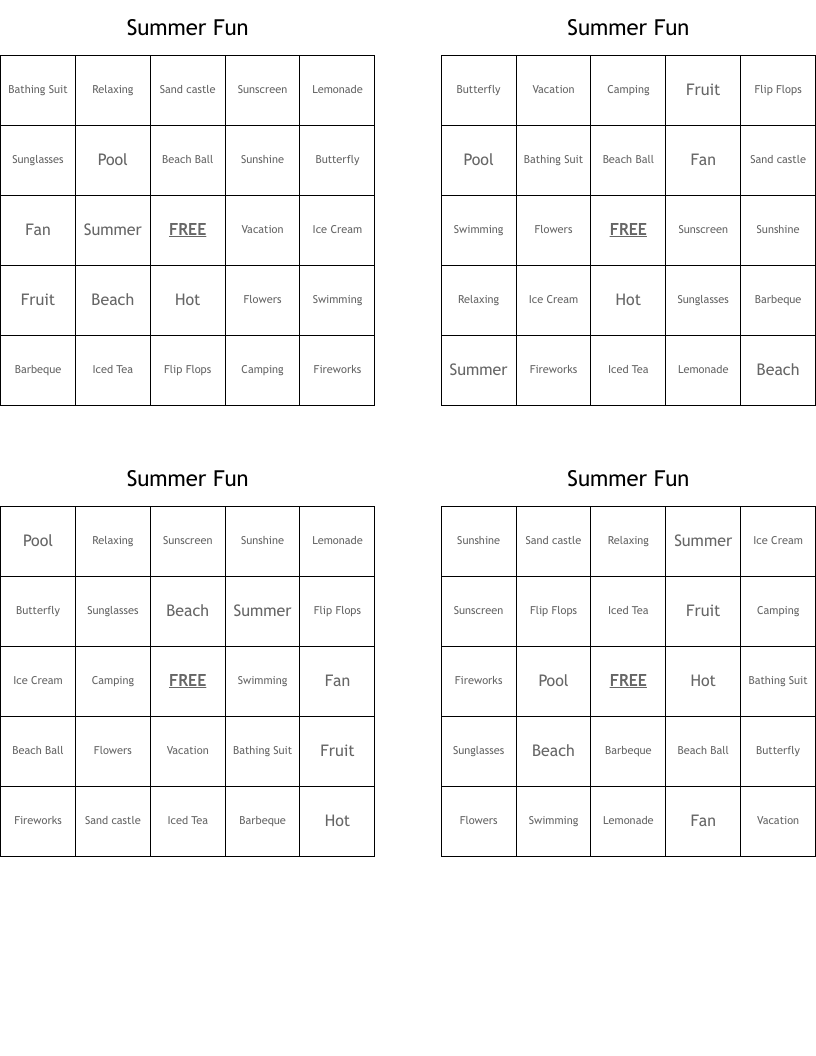 Summer Word Search WordMint