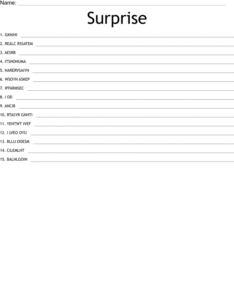 Surprise Word Scramble - WordMint