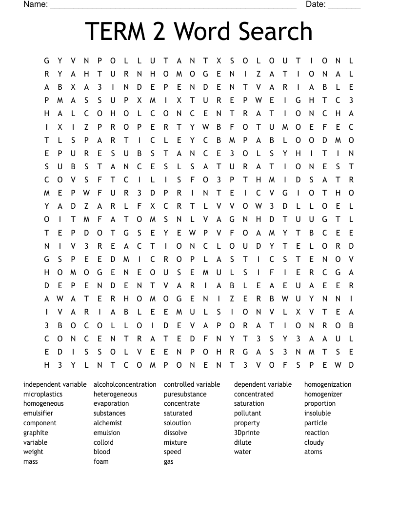 TERM 2 Word Search - WordMint